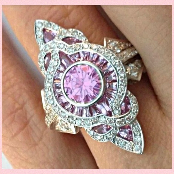 Luxury Fashion Jewelry Rings | Jewelry | New Pink Sapphire Micro Paved ...